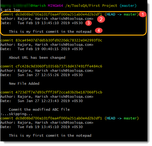 How to view Commit History in Git using Git Log Command?